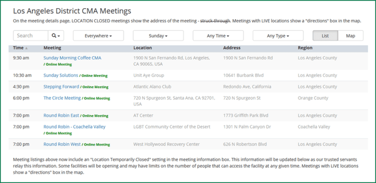 Information for New CMA Meetings • CMAinLA